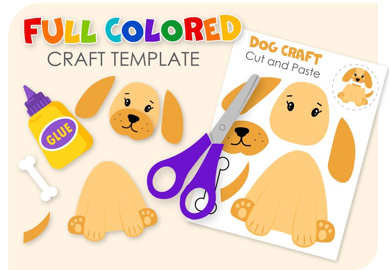 Doggy Craft for Kids | Pets Activities | Cut & Paste | Printable Puppy ...