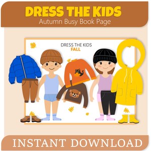 Fall Paper Dolls Dress-up Activity: Autumn Clothes Busy Book (digital ...