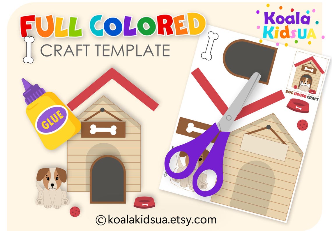 Build a Dog House Craft | Jack Russell Activity, Coloring Pages ...
