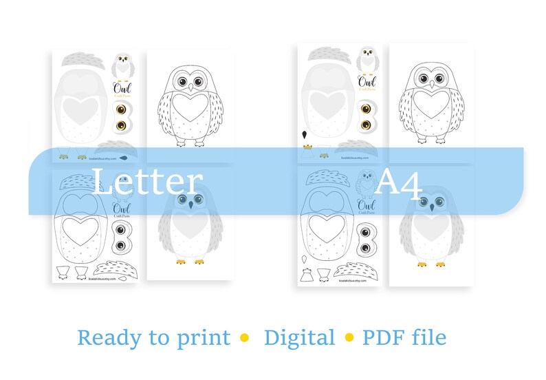 Polar Snowy Arctic White Owl Craft Template for Kids | Cut & Paste Glue ...