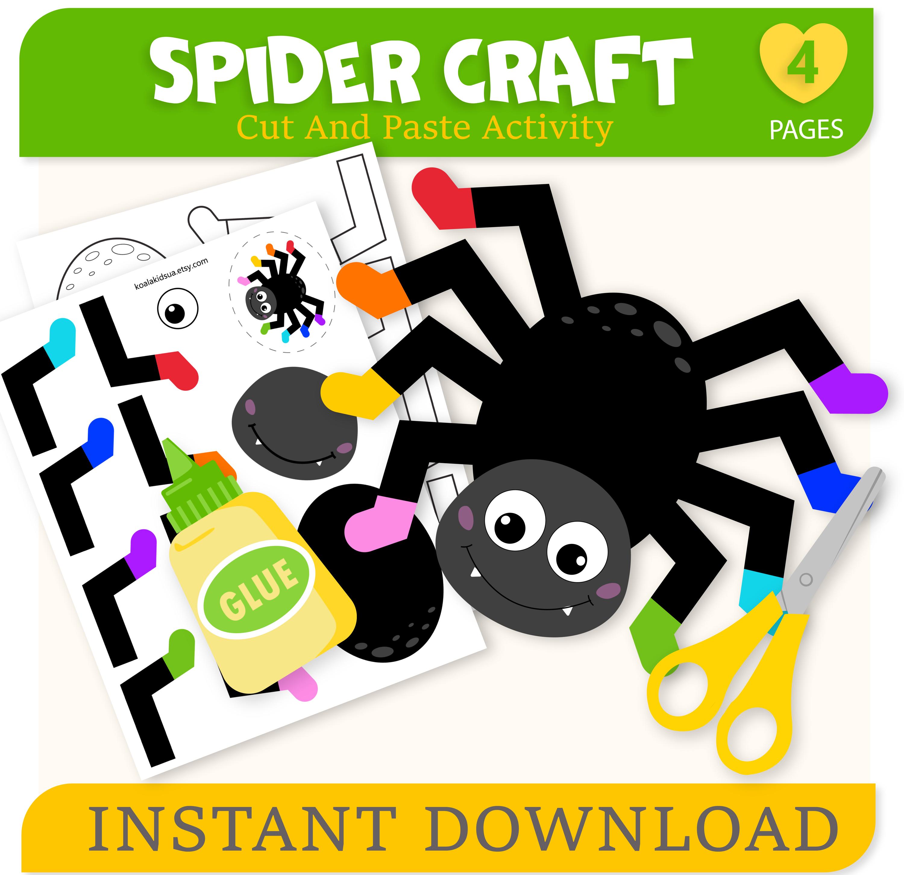 Itsy Bitsy Spider Craft Template: Printable Kids Activity & Coloring ...