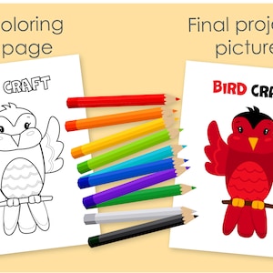 Bird Craft for Kids | Pets Activities | Cut and Paste | Printable Red ...