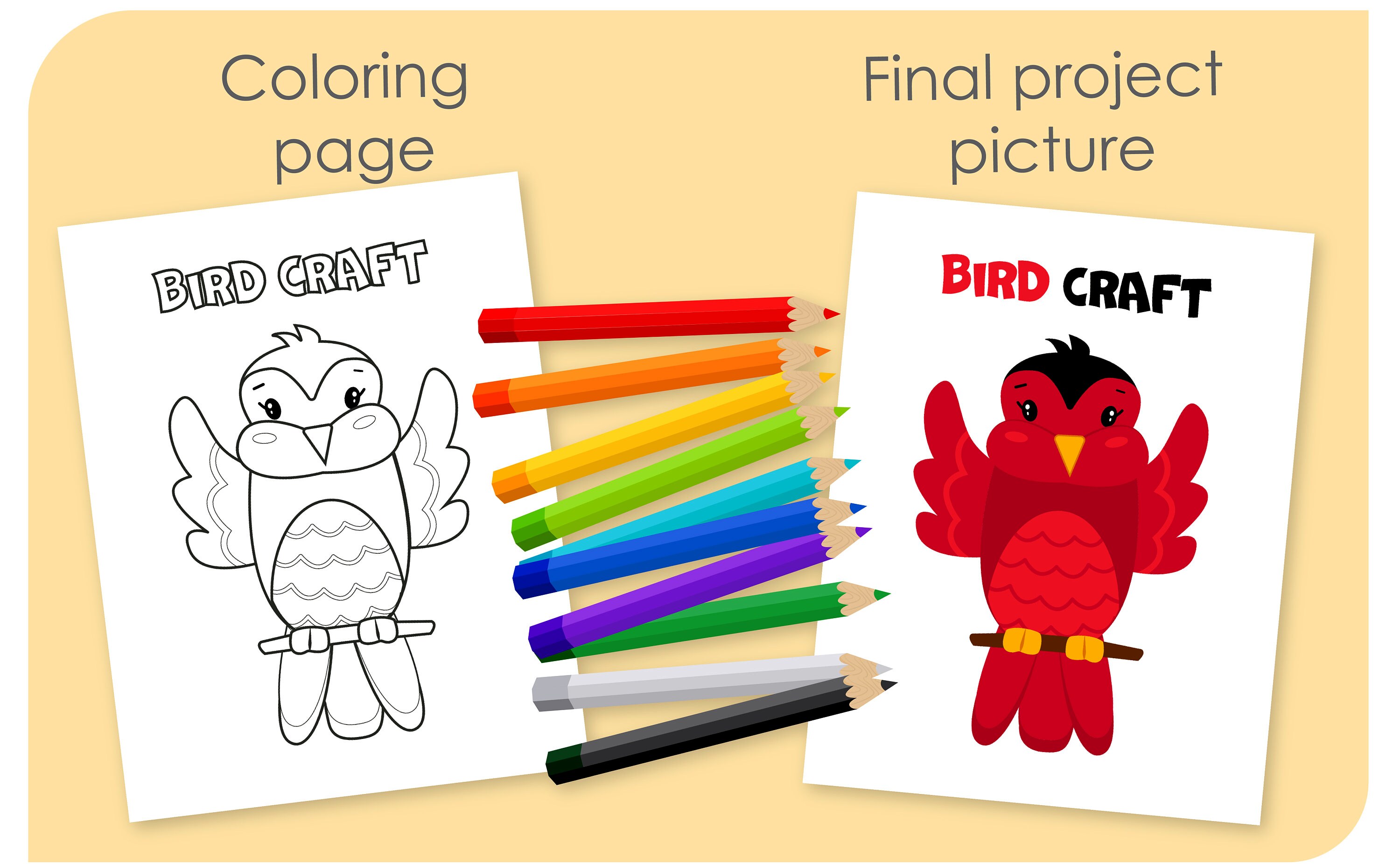 Bird Craft for Kids | Pets Activities | Cut and Paste | Printable Red ...