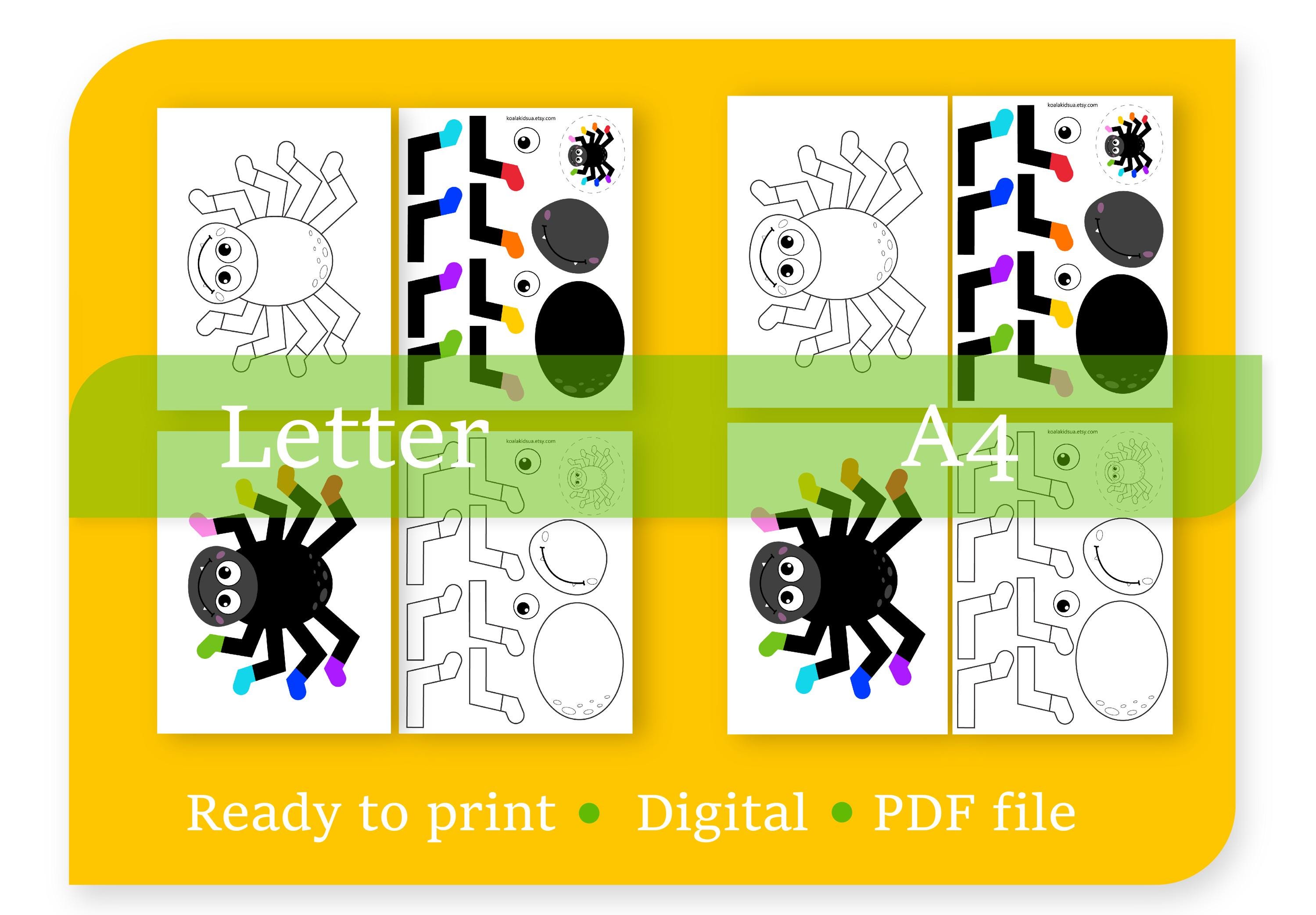 Itsy Bitsy Spider Craft Template: Printable Kids Activity & Coloring ...