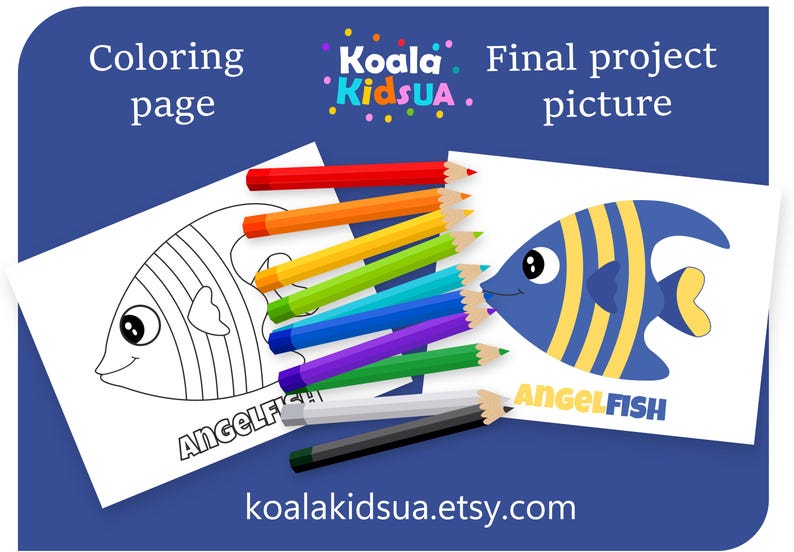 Angelfish Craft Template: Printable Paper Ocean Activity (color & Cut ...