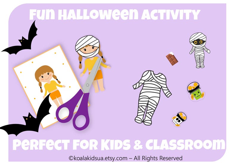Halloween Paper Dolls Dress up | Printable Costumes Activity (PDF) - Etsy