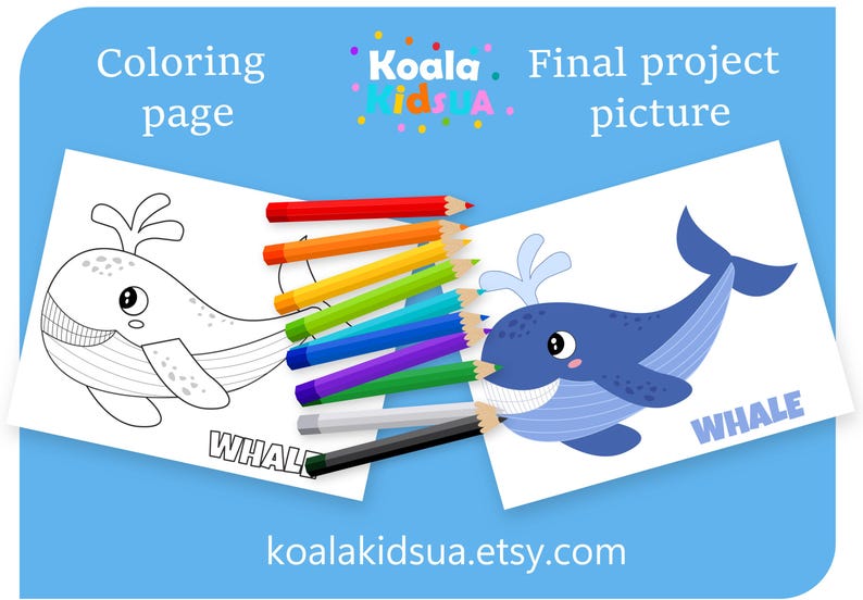 Whale Papercraft Activity: Cut, Glue & Color (printable Kids Template ...