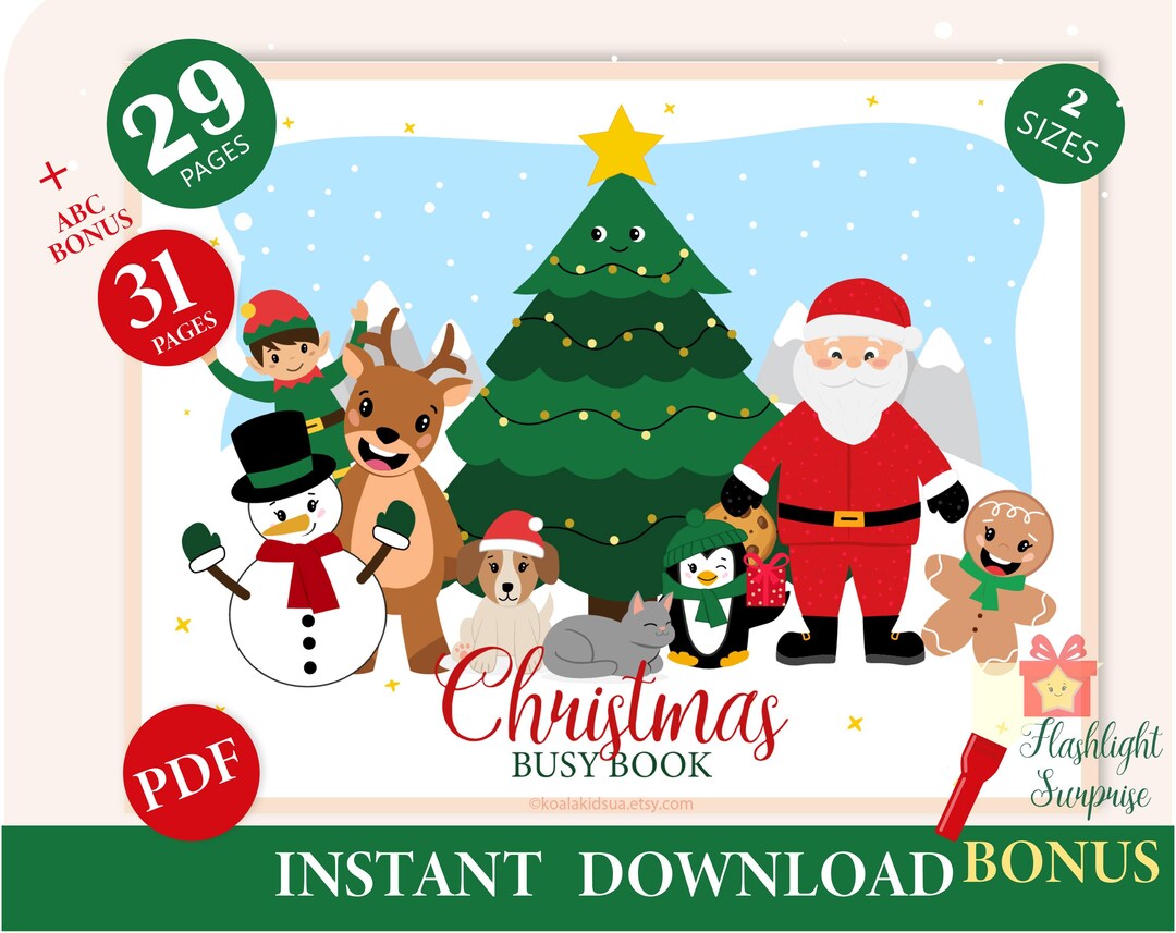 Christmas Busy Book 2 | Winter Toddler Learning (printable PDF) - Etsy