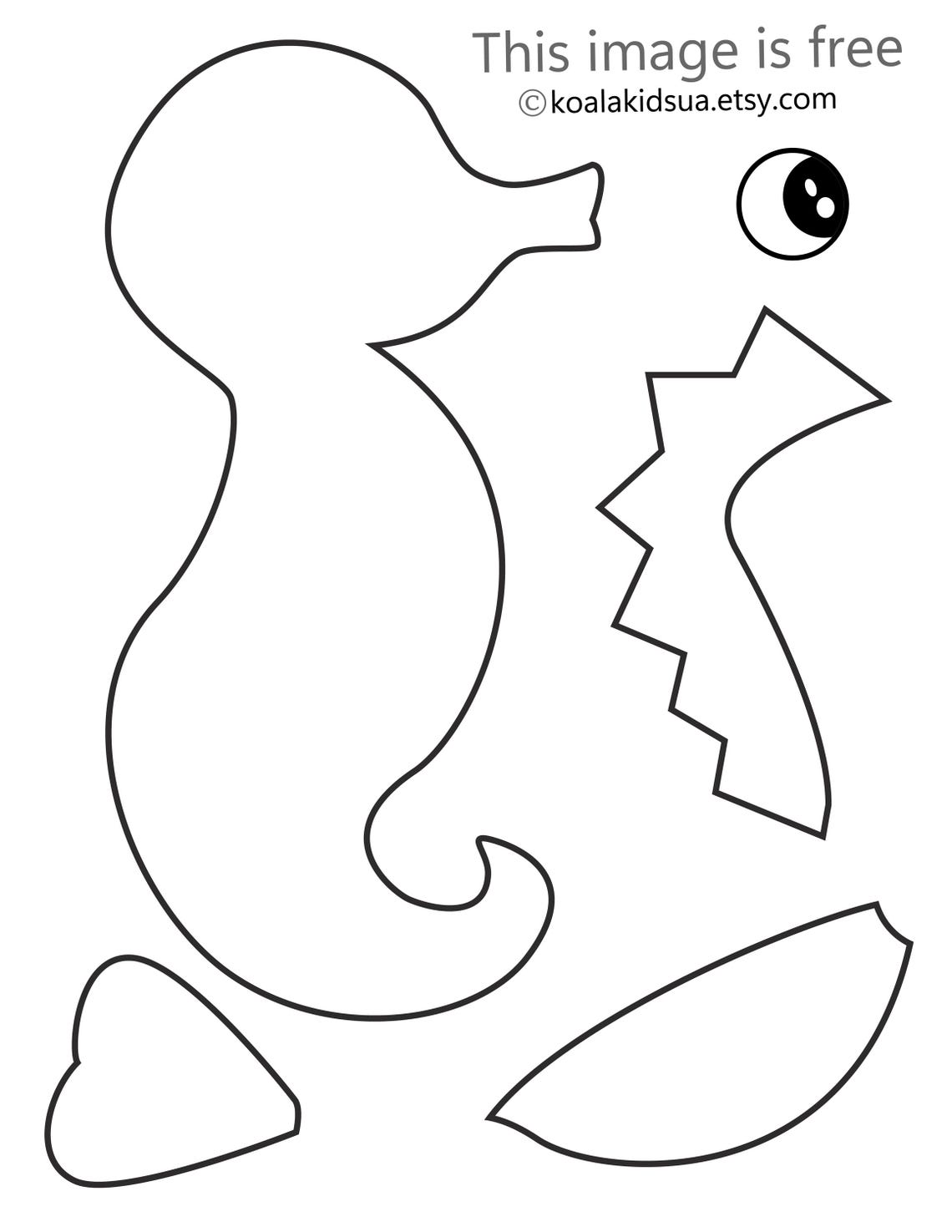 Seahorse Craft Template | Cut & Paste Activity (printable PDF) - Etsy