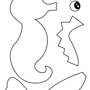 Seahorse Craft Template | Cut & Paste Activity (printable PDF) - Etsy