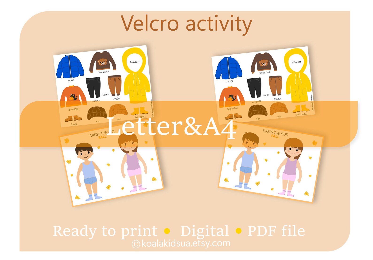 Fall Paper Dolls Dress-up Activity: Autumn Clothes Busy Book (digital ...