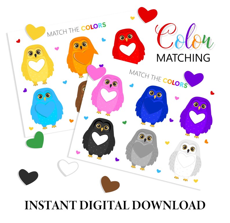 Owl Color Matching Activity for Kids| Toddler Printable| Montessori ...