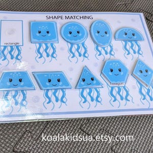 Jellyfish Activities | Shape Matching | Digital 2D Shapes Summer Busy ...