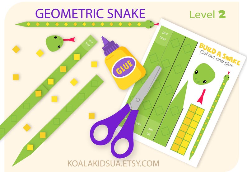 Build a Snake Craft: Scissor Skills Activity (digital Download) - Etsy