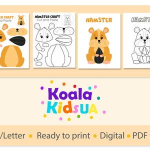 Hamster Craft for Kids: Cut & Paste Activity (printable PDF) - Etsy