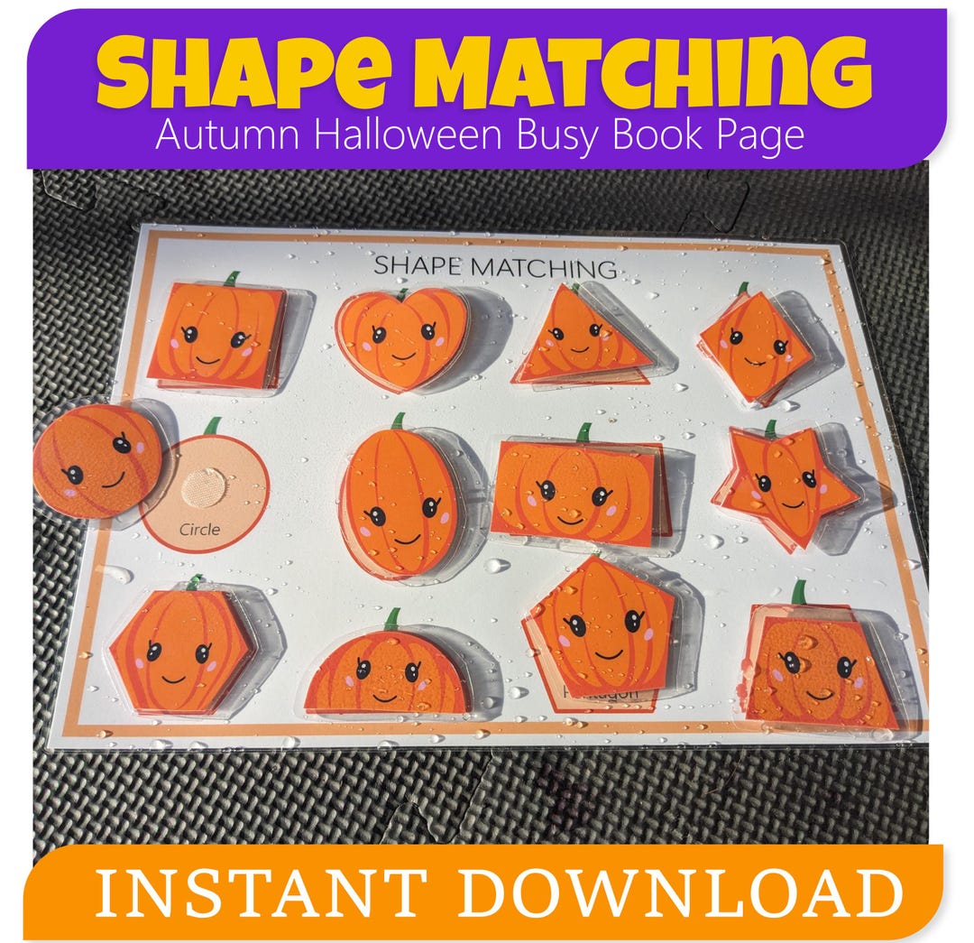 Pumpkin Shapes Matching Game: Montessori Autumn Activity (PDF Download ...