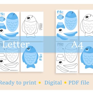 Fish Craft: Cut and Paste Paper Ocean Template (digital Download) - Etsy