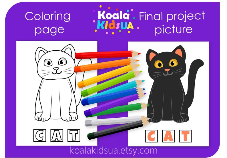 Black Cat Craft for Kids | Halloween Busy Book | Pets Activities | Cut ...