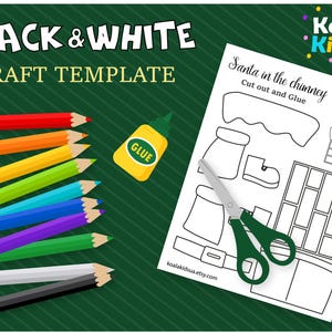 Santa in Chimney | Cut Out & Glue | Printable Coloring Page | Christmas ...