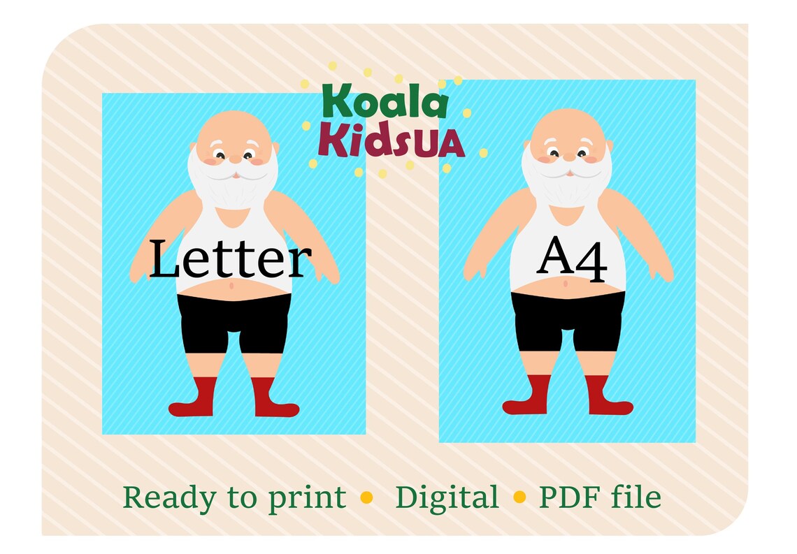 Dress up Santa Claus | Roll a Dice Game | Printable Winter Activity ...