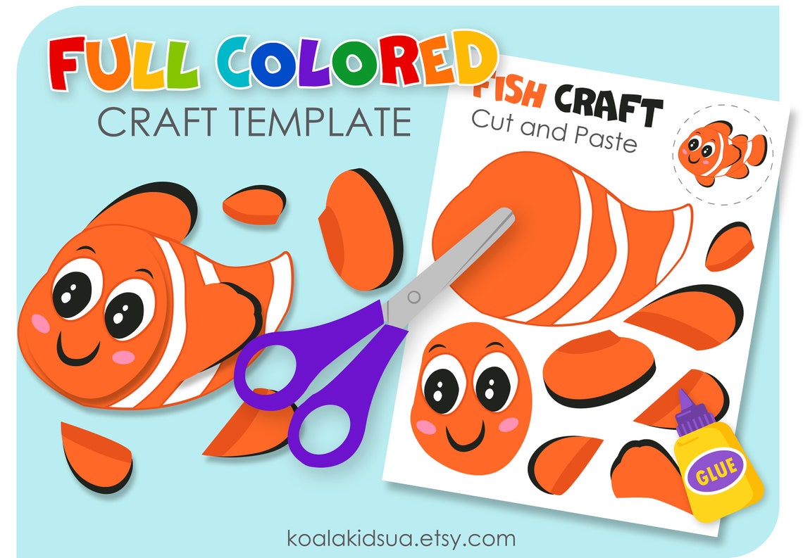 Clown Fish Craft for Kids | Make a Pets Activities | Cut & Paste ...