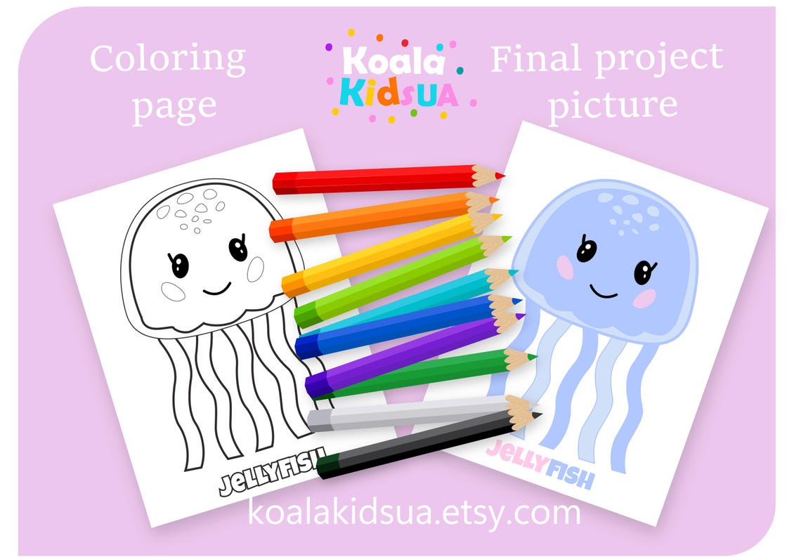 Jellyfish Paper Craft: Cut, Glue & Color - Kids Activity (printable PDF ...