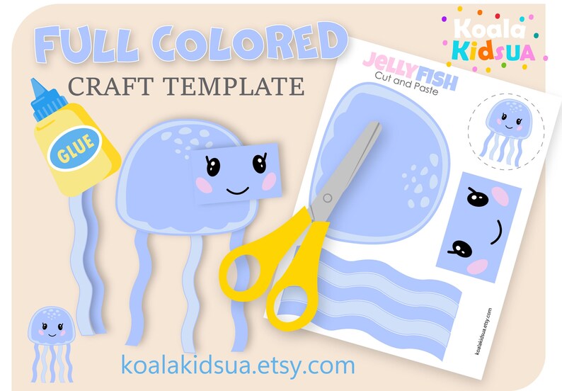 Build a Jellyfish | Cut Out and Glue | Printable PDF Paper Craft ...