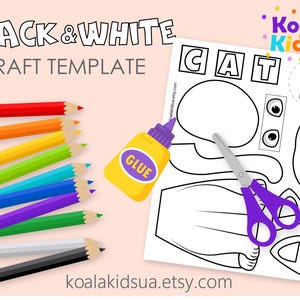 Black Cat Craft for Kids | Halloween Busy Book | Pets Activities | Cut ...