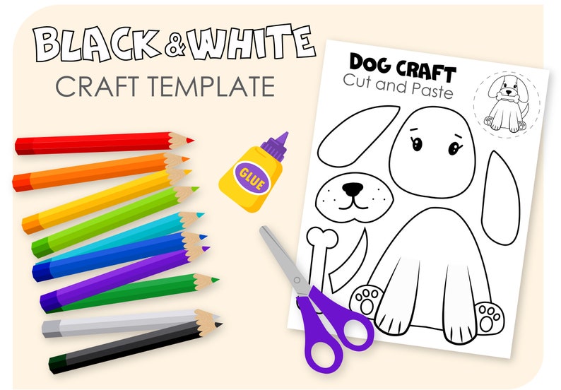 Doggy Craft for Kids | Pets Activities | Cut & Paste | Printable Puppy ...