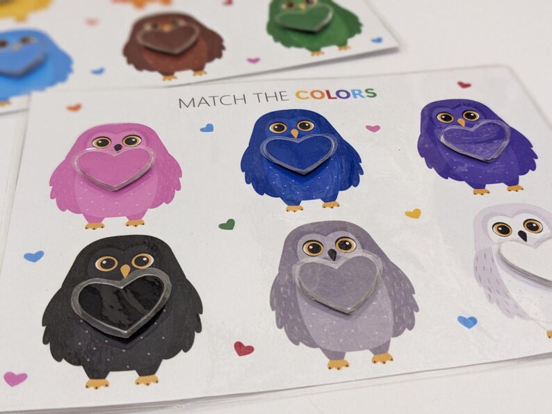 Owl Color Matching Game: Montessori Toddler Printable (digital Download ...