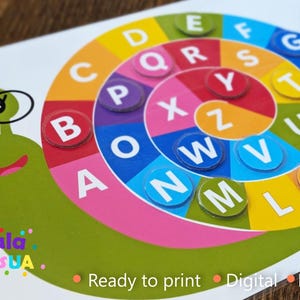 Alphabet Matching Rainbow Summer Snail Velcro Busy Book Printable ...