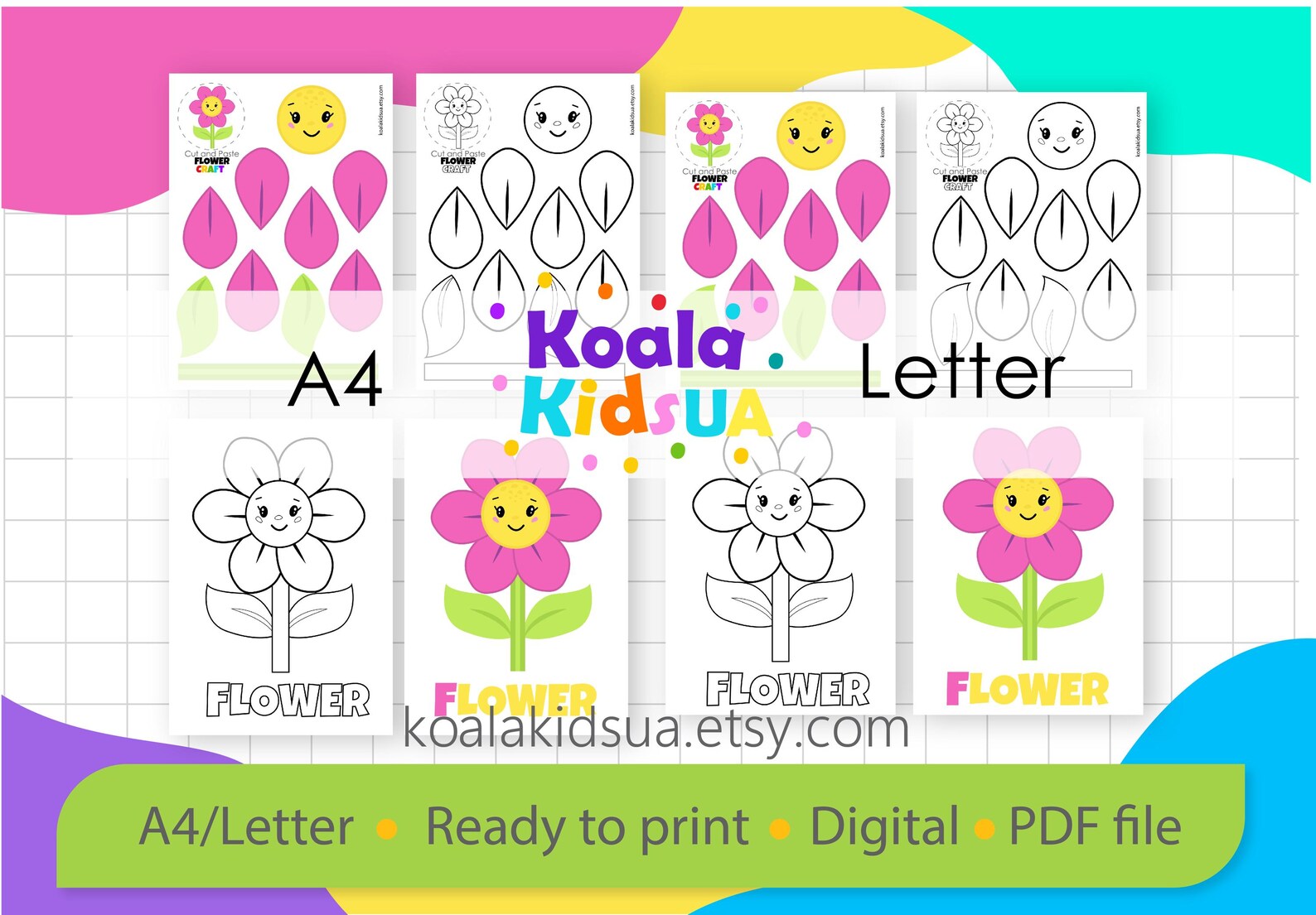 Build a Flower | Cut Out Color and Paste Glue | Summer Garden ...