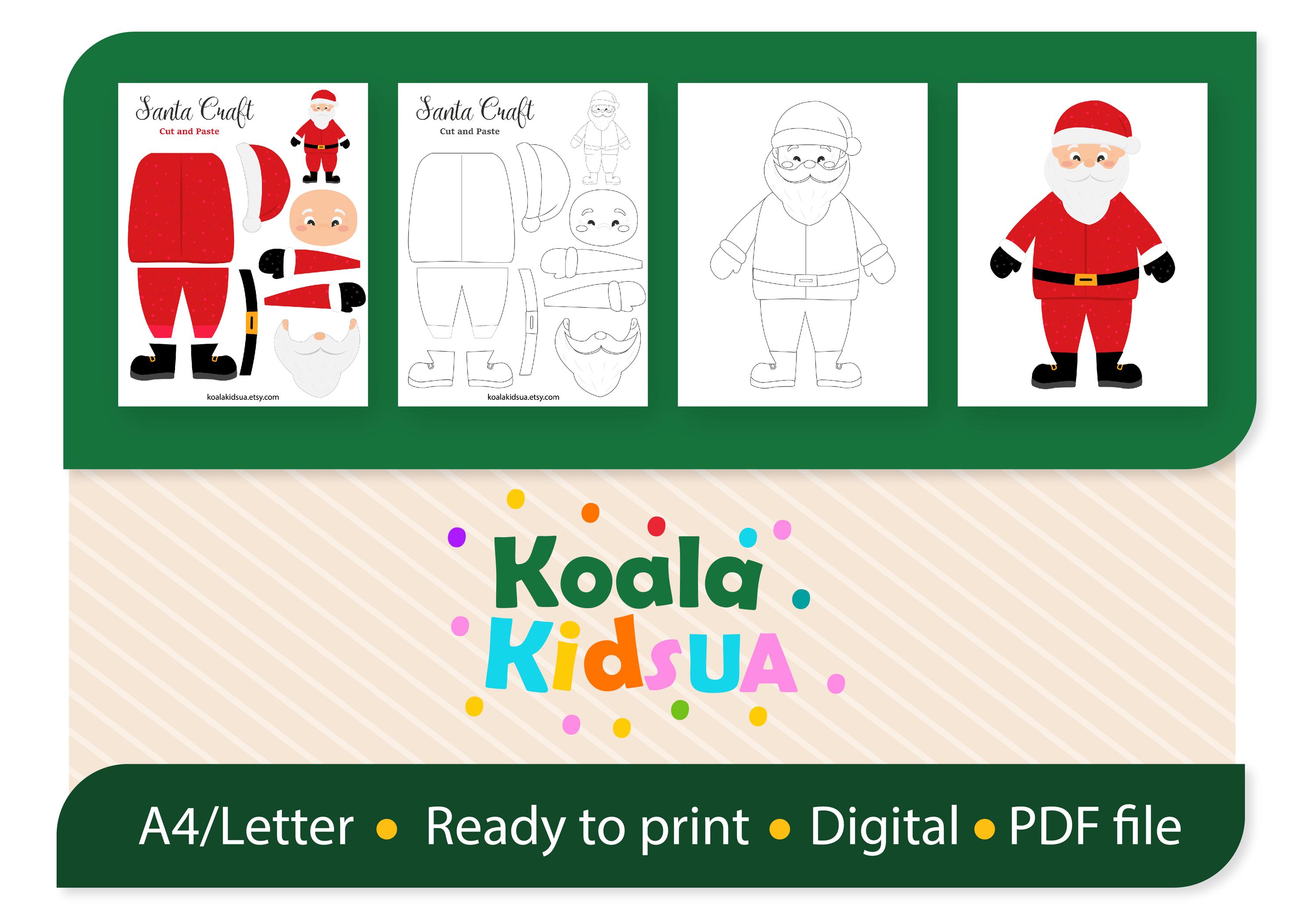Build Santa Claus | Cut Out & Glue | Printable Coloring Page ...