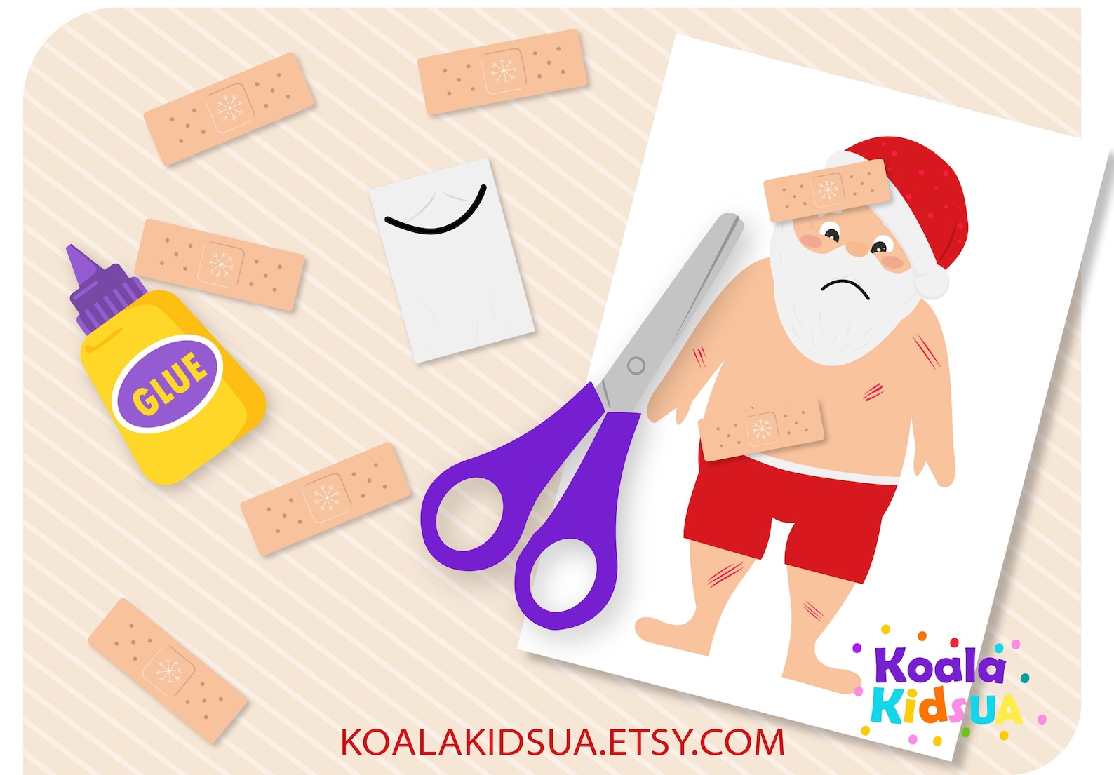 Band-aid Christmas Activities | Santa Needs Your Help | Cut & Paste ...