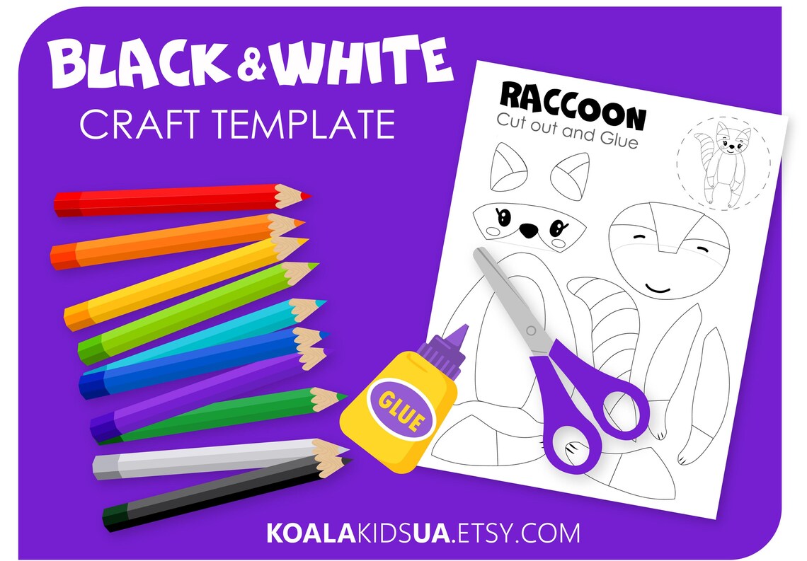 Build a Raccoon| Paper Craft for Kids | Zoo Forest Activities | Cut Out ...