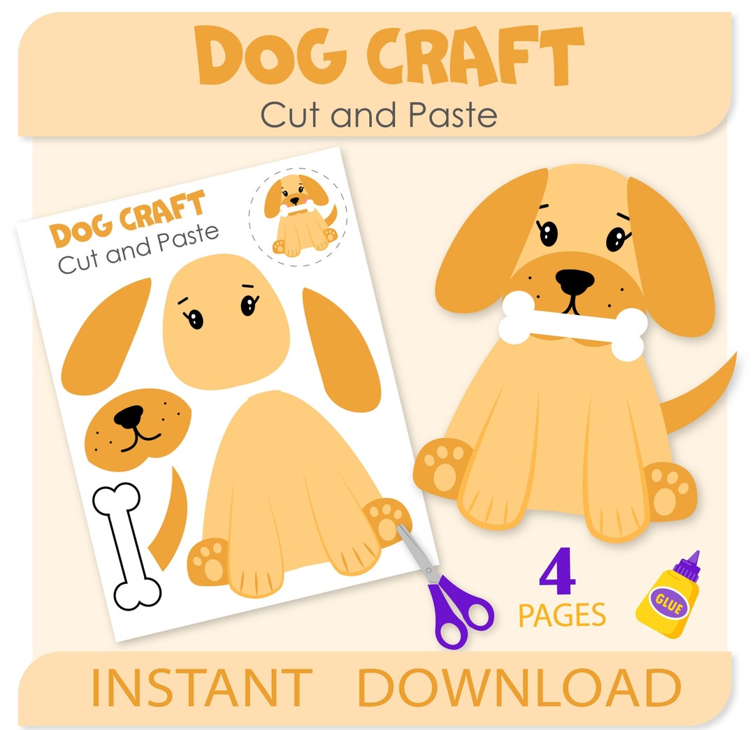 Doggy Craft for Kids | Pets Activities | Cut & Paste | Printable Puppy ...