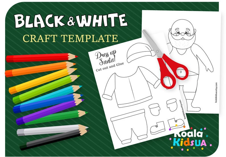 Dress up Santa Claus | Cut Out & Glue | Paper Doll| Printable Christmas ...