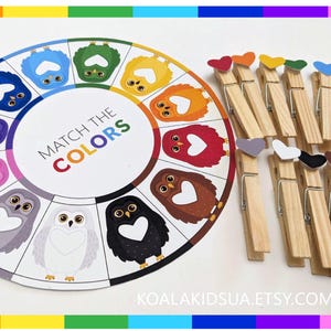 Owl Color Matching | Match the Color| Fine Motor Skills | Wheel ...