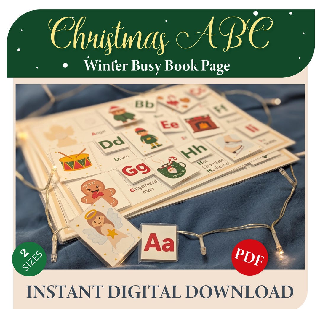 Christmas ABC Busy Book | Holiday Alphabet Matching Game (PDF) - Etsy
