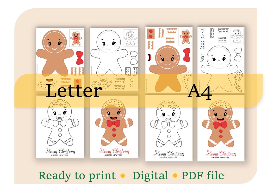 Gingerbread Man Cut and Paste Activity + Bonus | Christmas Craft ...