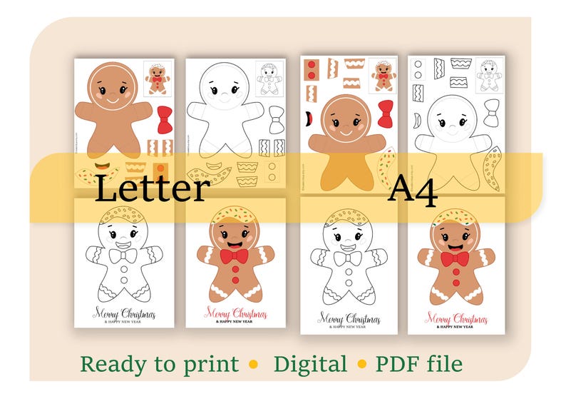 Gingerbread Man Cut and Paste Activity + Bonus | Christmas Craft ...
