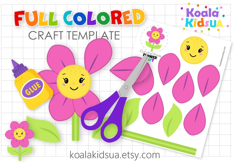 Build a Flower | Cut Out Color and Paste Glue | Summer Garden ...