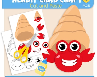 Hermit Crab Craft Template | Sea Life Activity | Ocean Animals | Cut ...