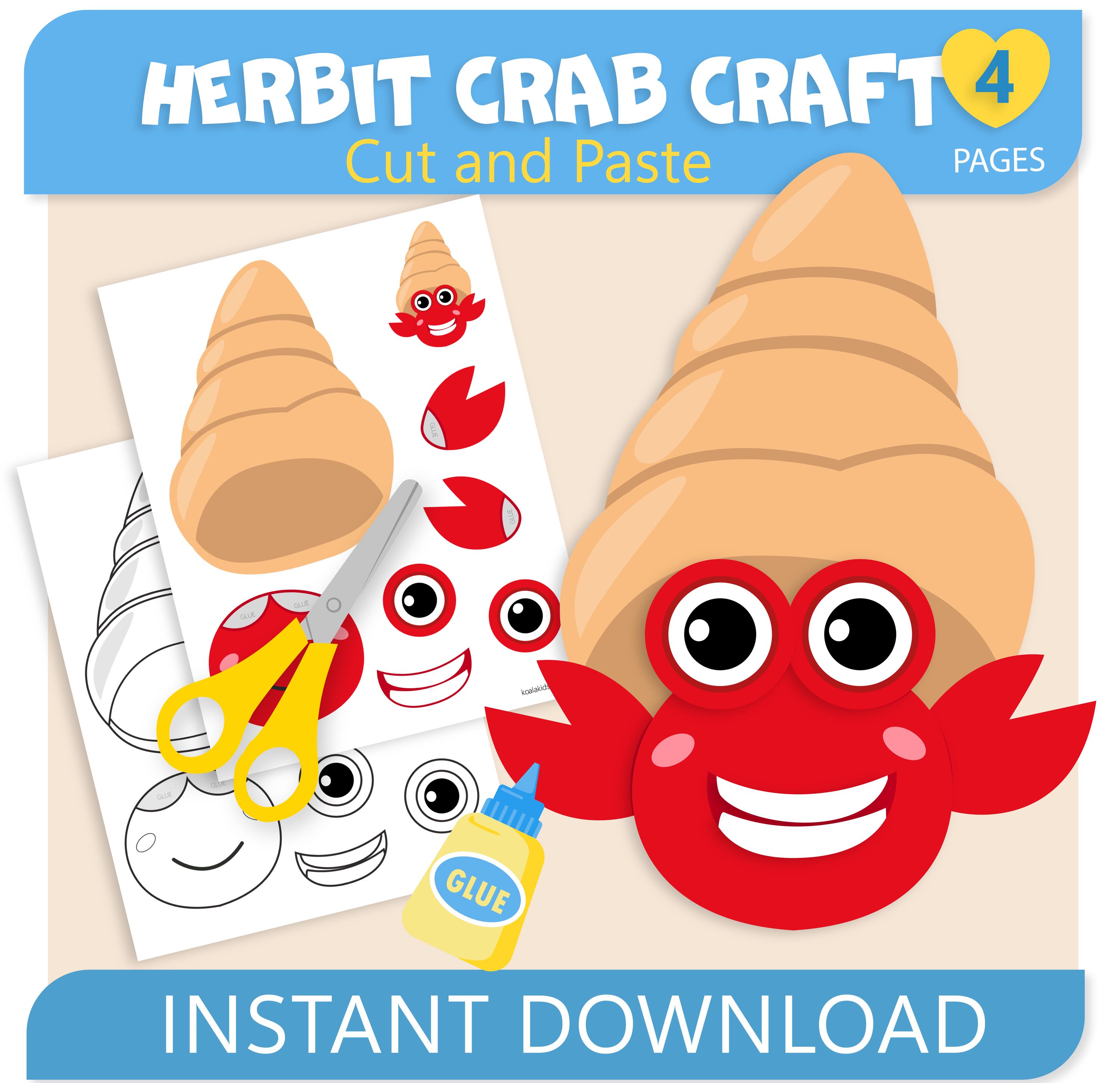 Hermit Crab Craft Template | Sea Life Activity | Ocean Animals | Cut ...