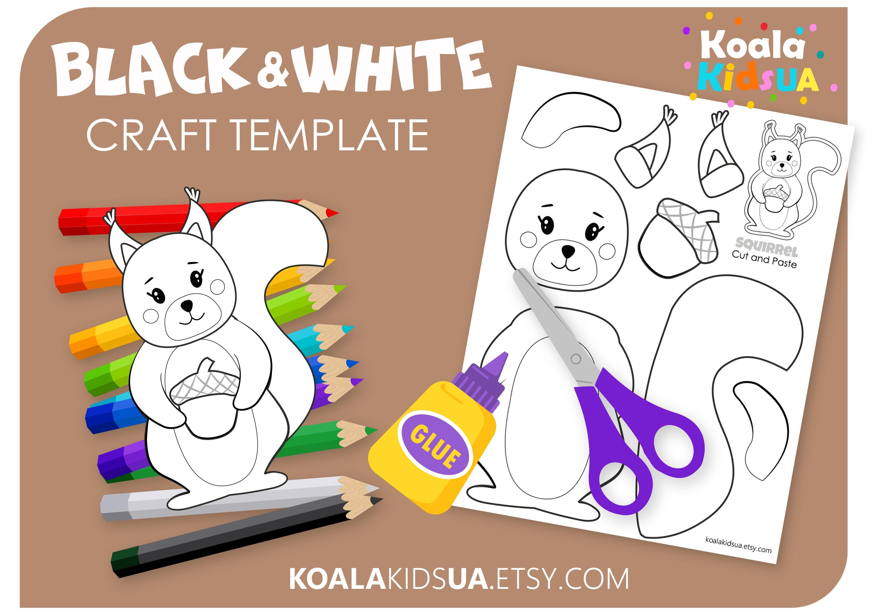 Squirrel Paper Craft: Cut, Paste & Color - Kids' Autumn Activity (PDF ...