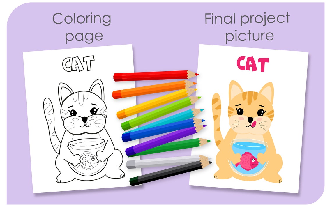 Cat Fish Craft for Kids Pets Activities Cut & Paste Printable Pdf ...