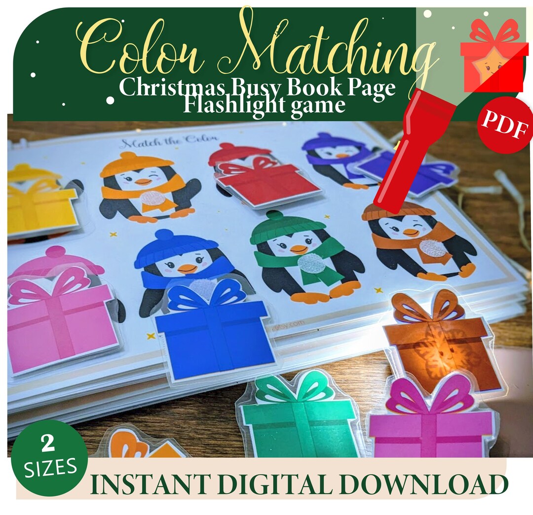 Match the Colors • Christmas Busy Book Pages • Matching Winter ...