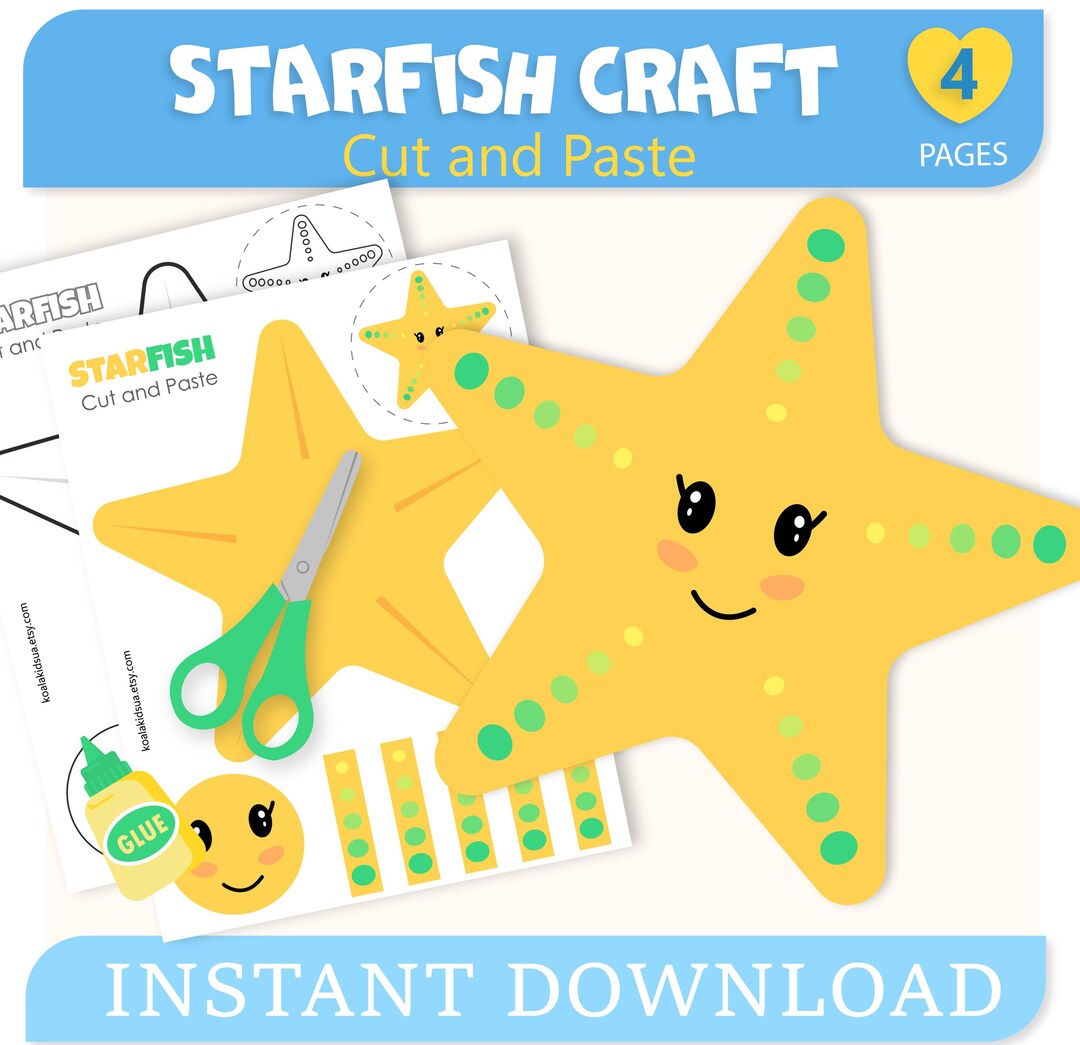 Starfish Craft Template: Cut, Paste & Color - Preschool Ocean Art ...