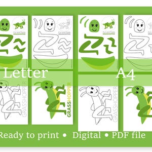 Grasshopper Paper Craft Template: Printable Kids Activity & Coloring ...