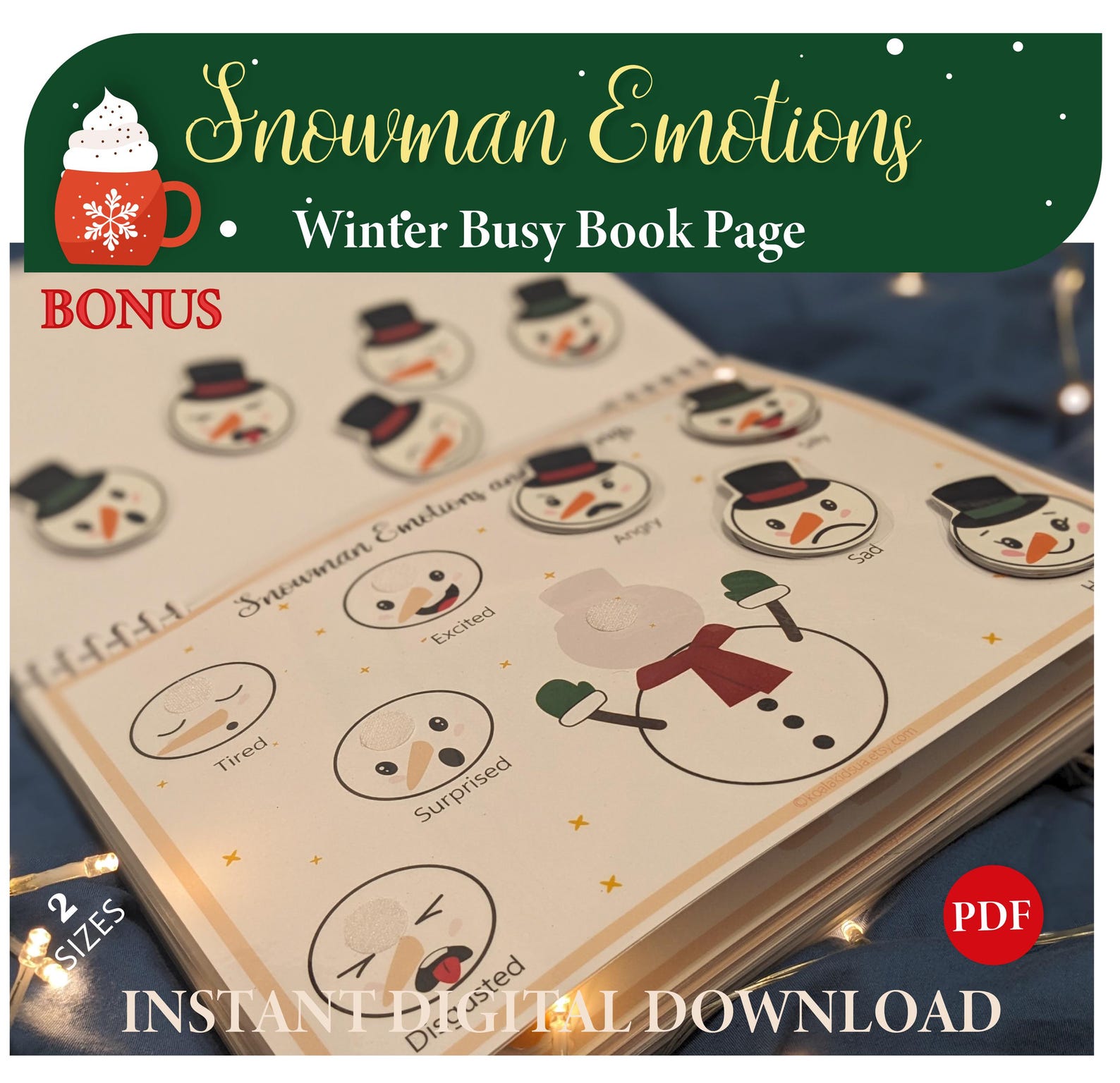 Snowman Emotions Matching Printable Game | Winter Christmas Busy Book ...